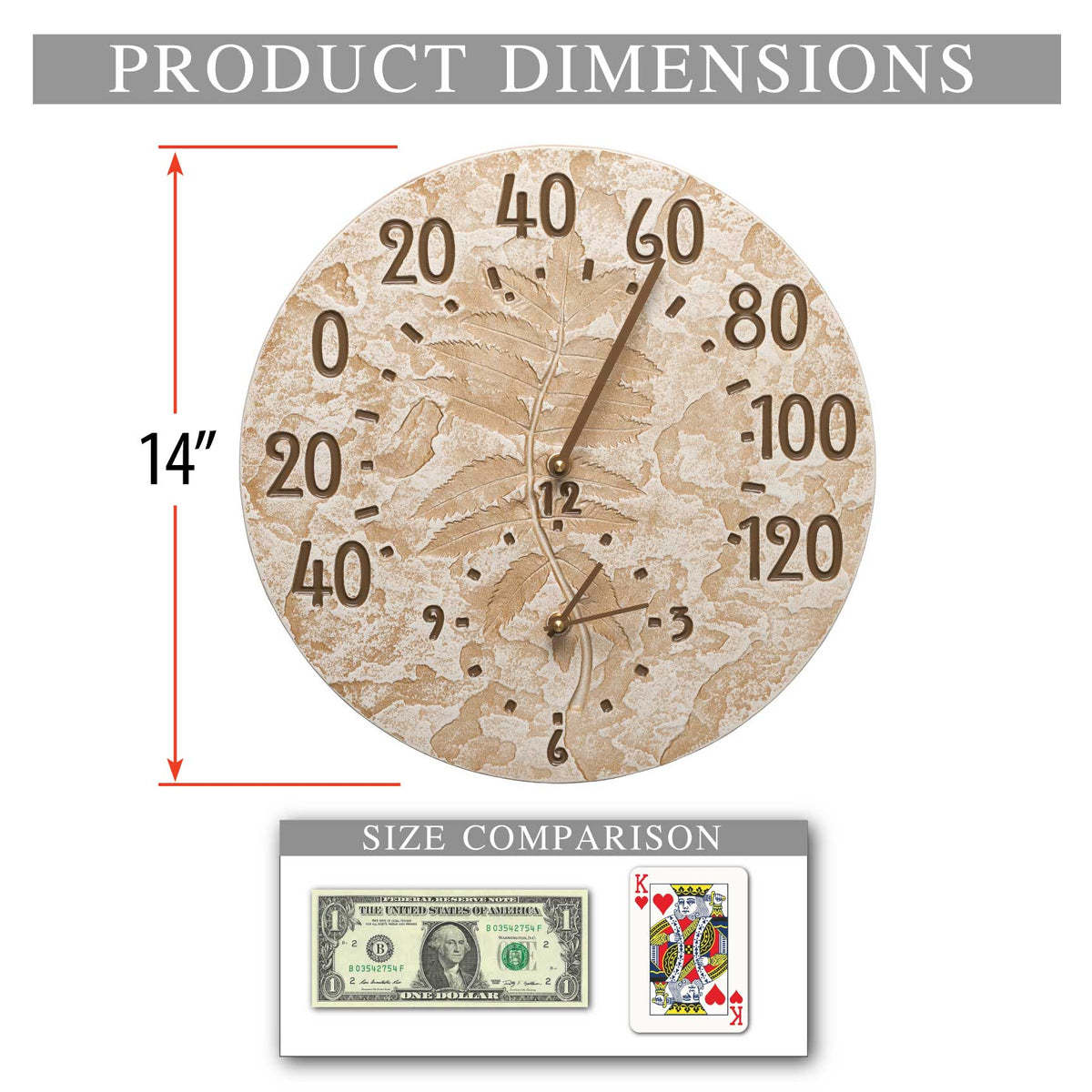 Sumac 14" Indoor Outdoor Wall Thermometer Made from Solid cast Aluminu ...