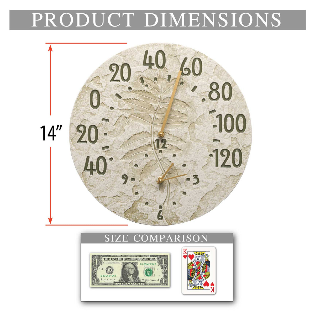 Sumac 14" Indoor Outdoor Wall Thermometer Made from Solid cast Aluminu ...
