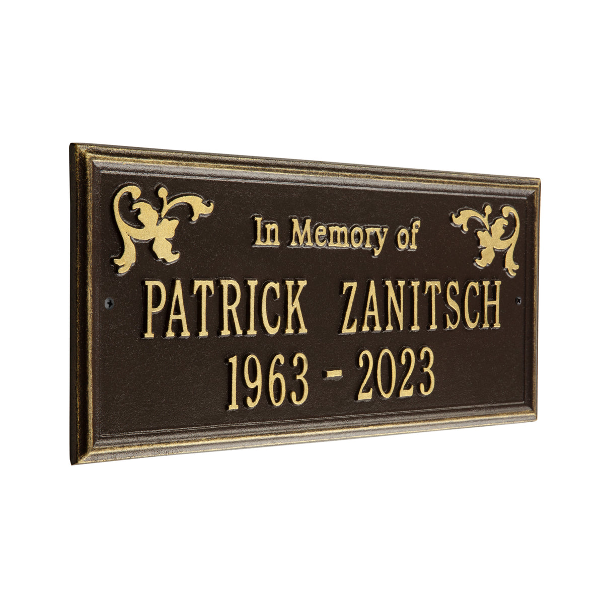 Personalized Cast Metal Memorial Plaque - The Wilmington, in memory, c ...