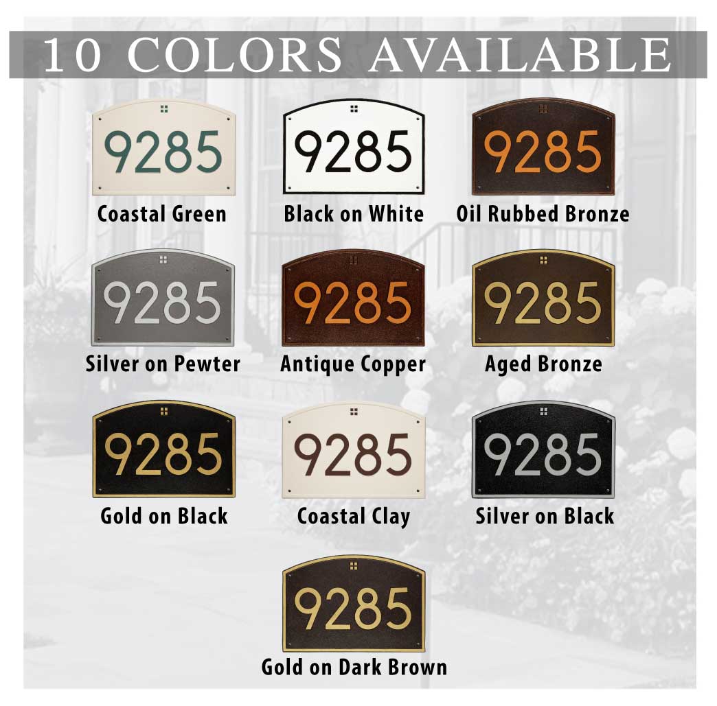 Personalized Cast Metal Address plaque - The Extra Large, Modern, Cape ...