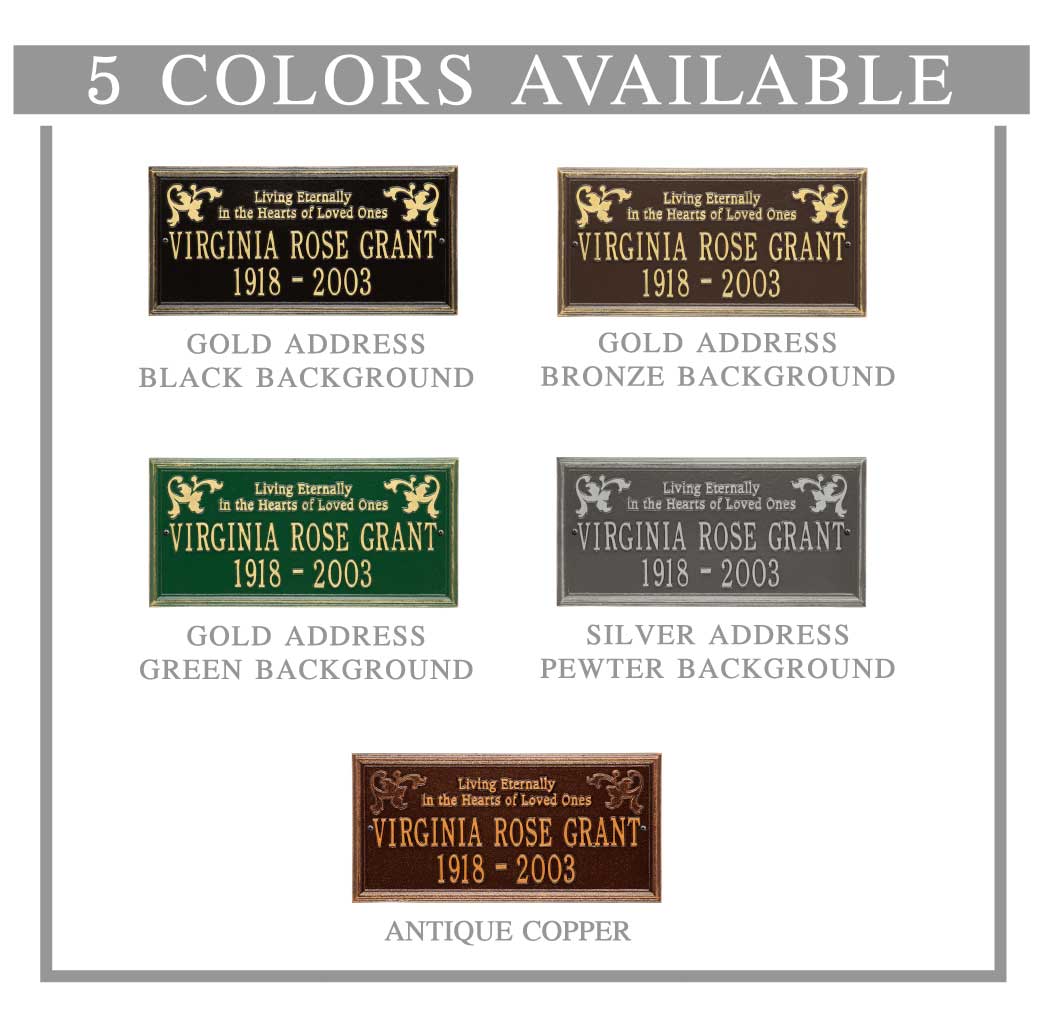 Personalized Cast Metal Memorial Plaque - The Wilmington, live eternal ...