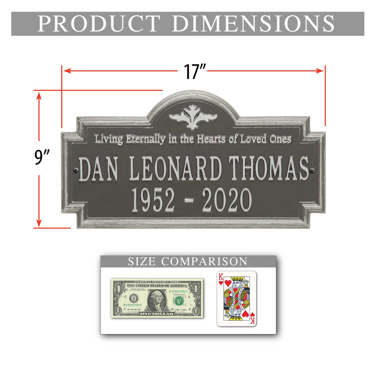 Personalized Cast Metal Memorial Wall Sign - The Arlington Memorial, L ...