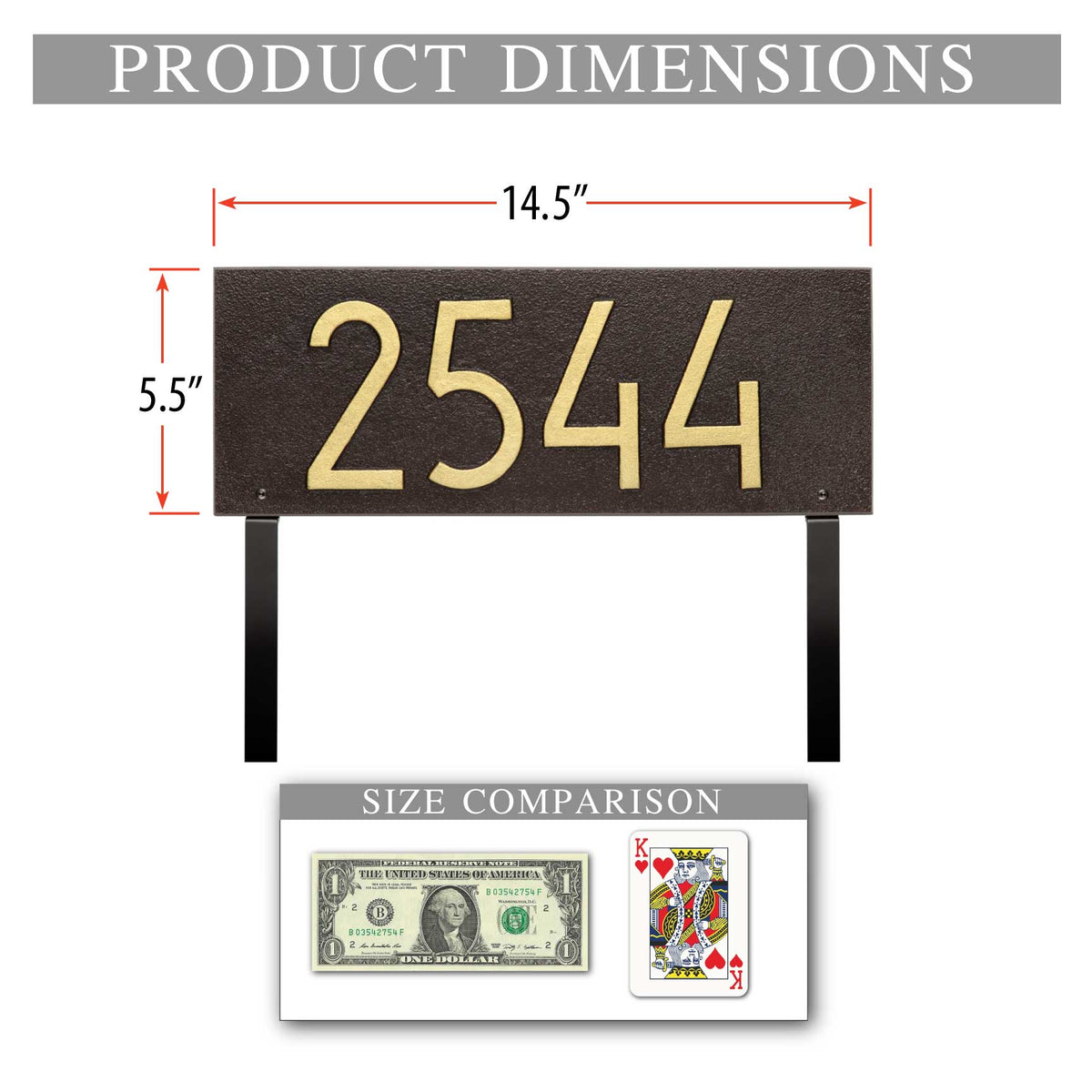 Personalized Cast Metal Lawn Mounted Address Sign - The Mid-Century Mo ...