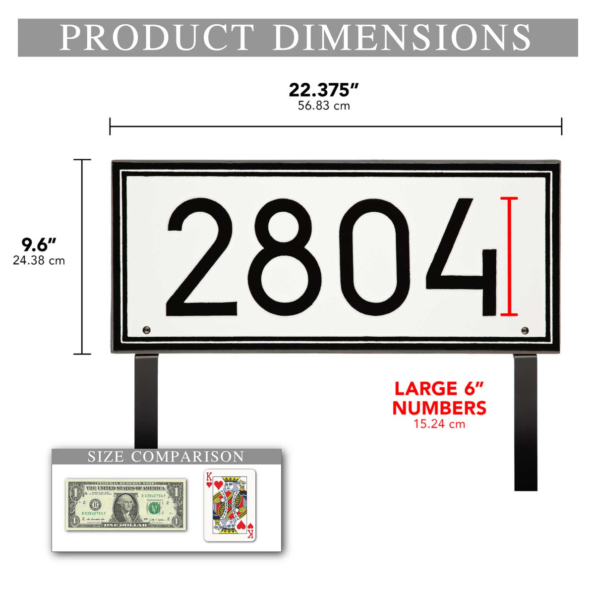 Personalized Cast Metal Address plaque - The Extra Large, Modern, Doub ...