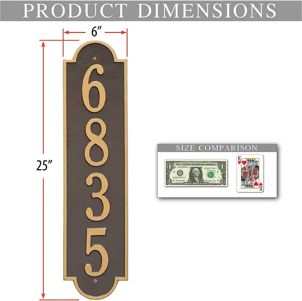 The Extra Large, Richmond Vertical Plaque- 11 SIGN COLORS AVAILABLE, M ...
