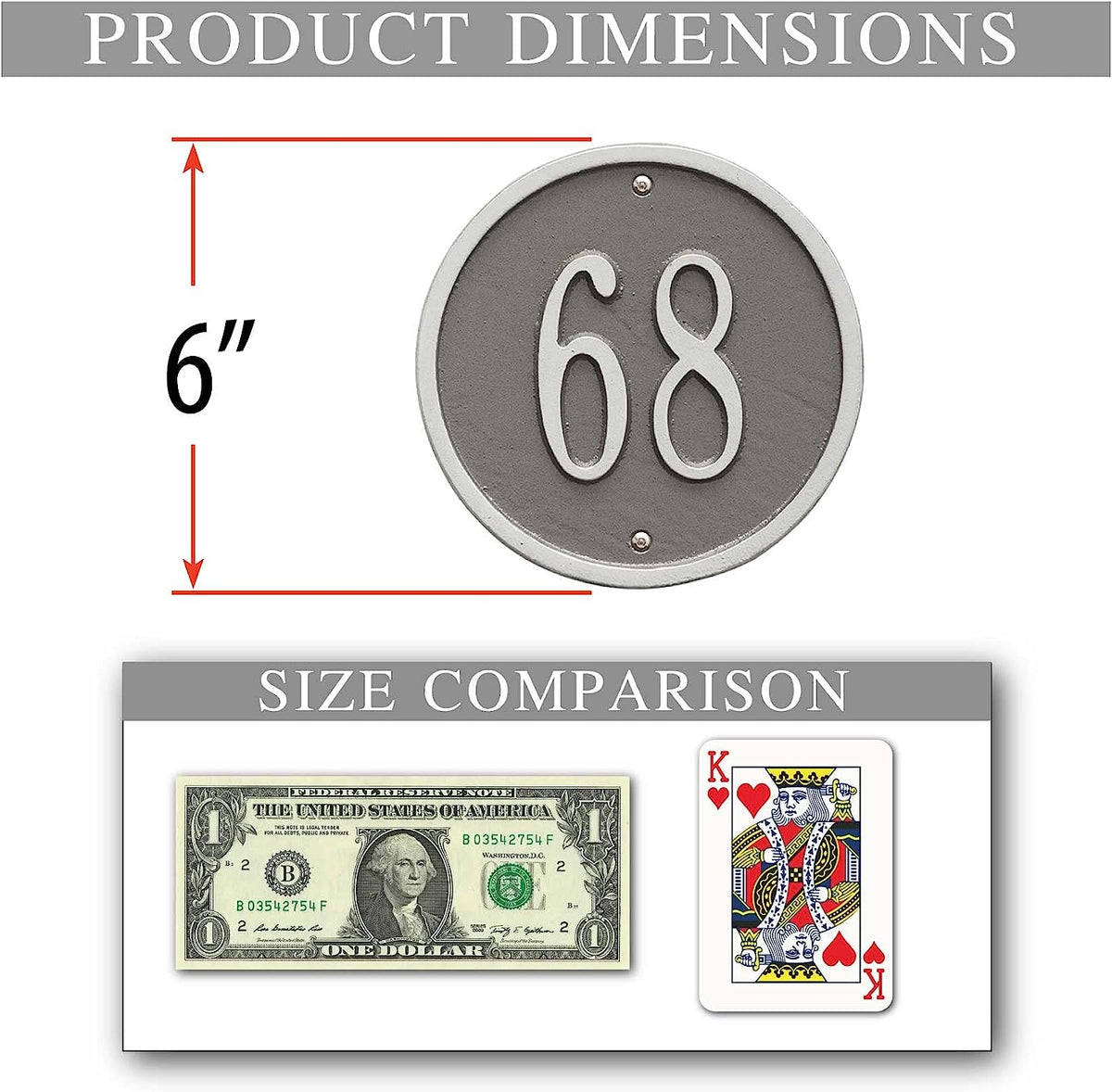 Small-Size Whitehall™ Personalized Round Cast Metal Address Plaque ...