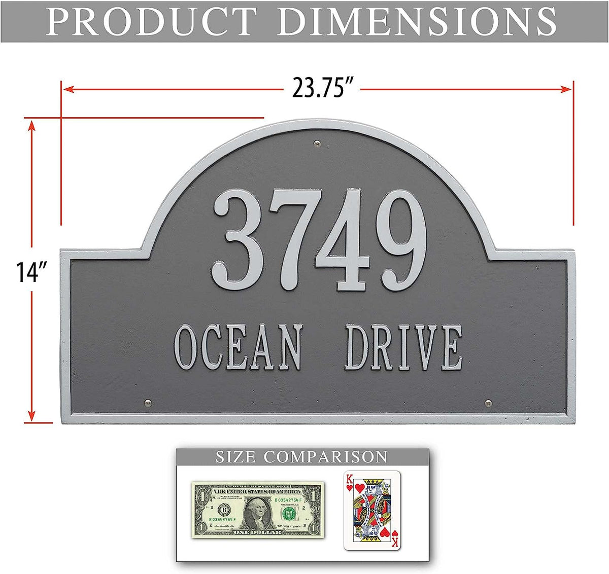 Extra Large Whitehall™ Personalized Cast Metal Lawn Address Plaque wit ...