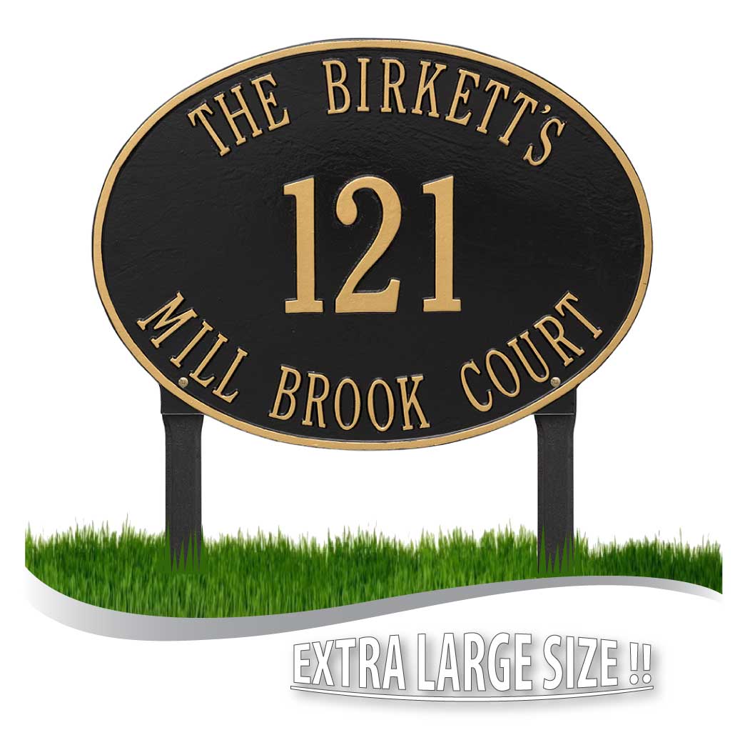 The Extra Large, Hawthorne Oval Lawn Sign – Clarus Crystal