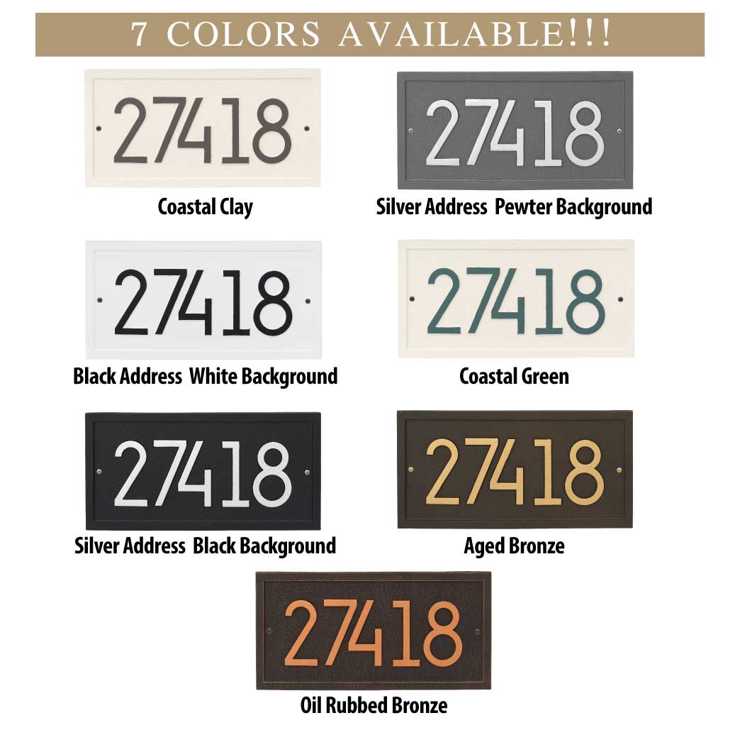 The Modern Rectangle Address Plaque -- 7 SIGN COLORS AVAILABLE, Measur ...