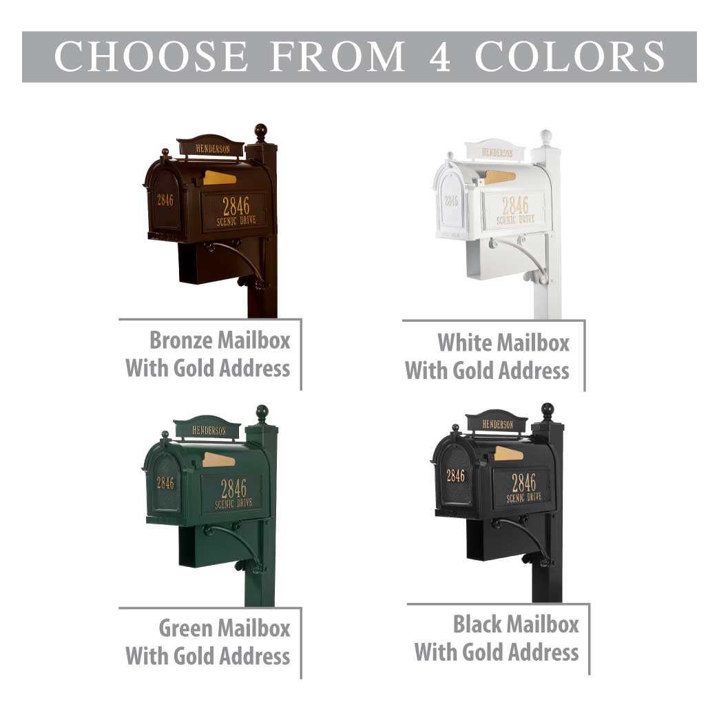 Personalized Whitehall The Ultimate Mailbox & Post Package -- 4 COLORS ...