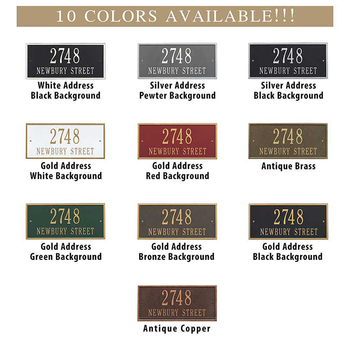 The Hartford Address Plaque (Wall Mounted Sign) - 10 COLORS, Measures ...