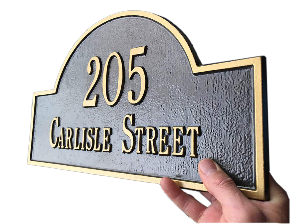 Address Plaque Arch Top with Street Name (wall mounted) - 10 SIGN COLO ...